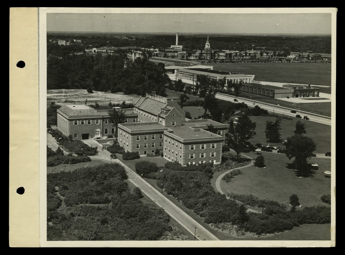 Aerial View of Dearborn Inn, Looking Toward Henry Ford Museum, Dearborn ...