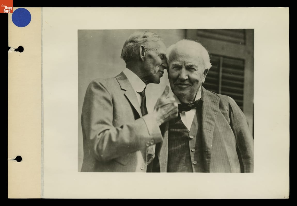 Henry Ford Speaking into Thomas Edison's Ear, 1925 - The Henry Ford
