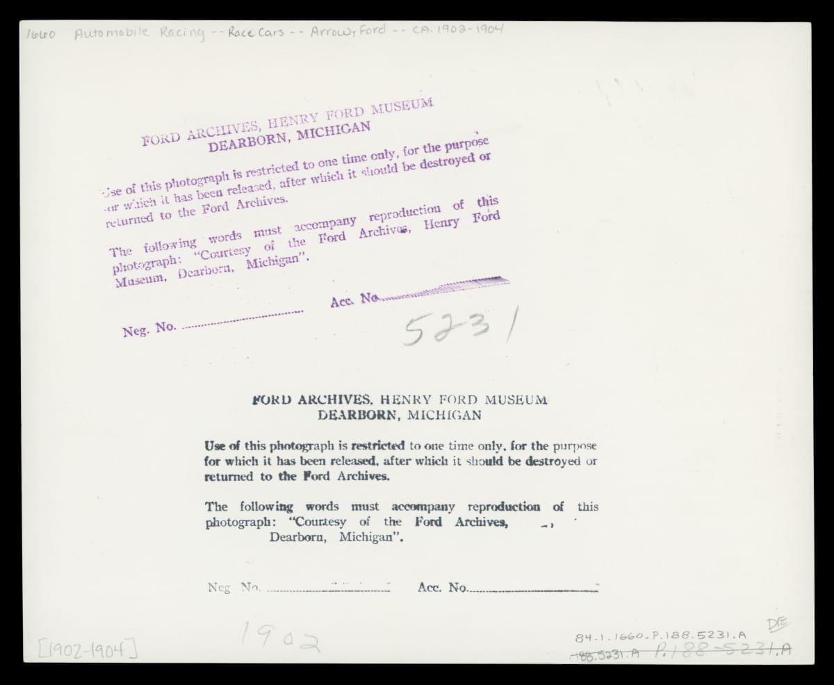 Barney Oldfield Driving the Ford "999" Race Car, circa 1905 - The Henry ...