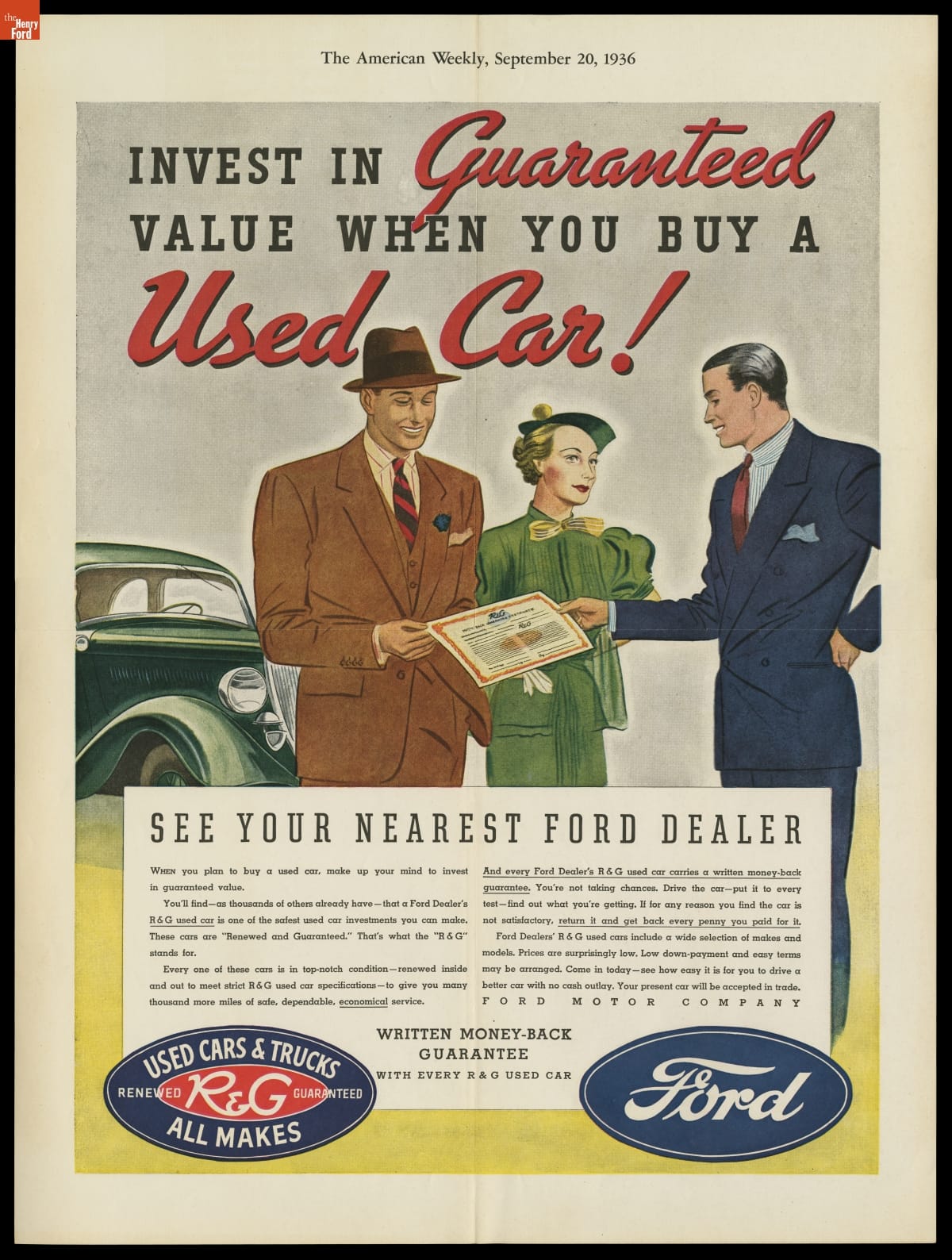 Ford Dealer Advertisement, "Invest in Guaranteed Value When You Buy a ...