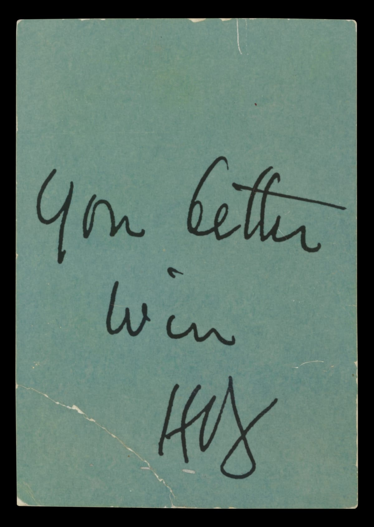 Card Signed by Henry Ford II, "You Better Win," 24 Heures du Mans, June ...