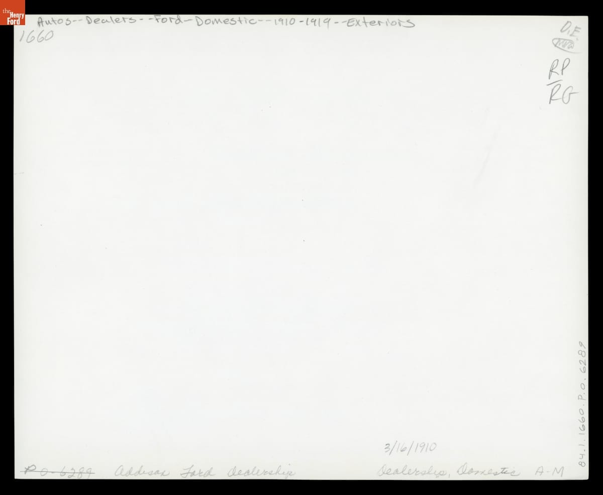 Letter to A.C. Ford regarding His Ford Dealer's License, March 16, 1910