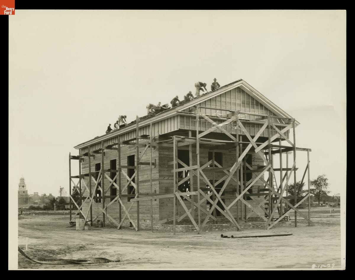 Greenfield Village Town Hall under Construction, August 1929