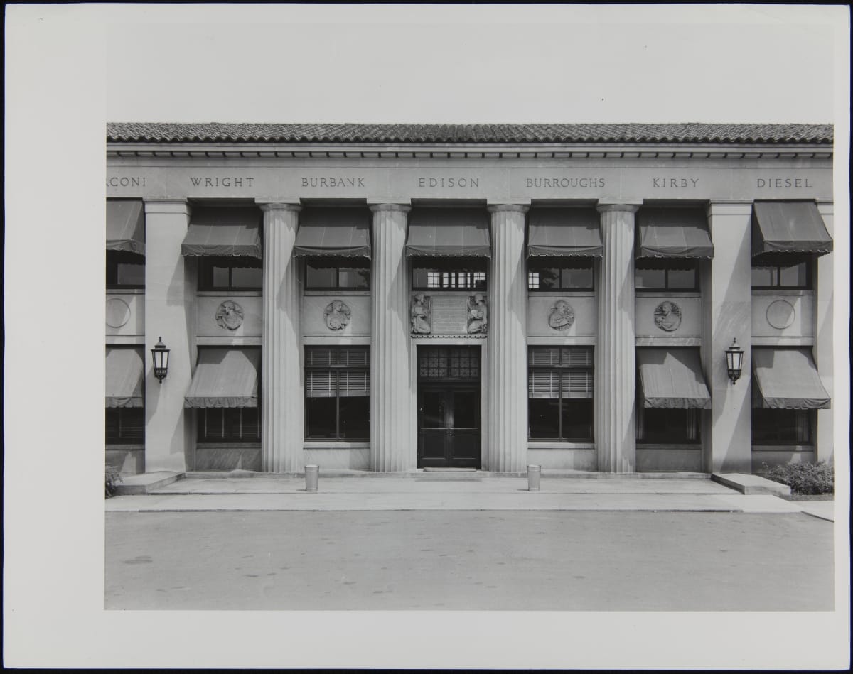 Ford Engineering Laboratory, August 1951, Showing Names Engraved on Facade