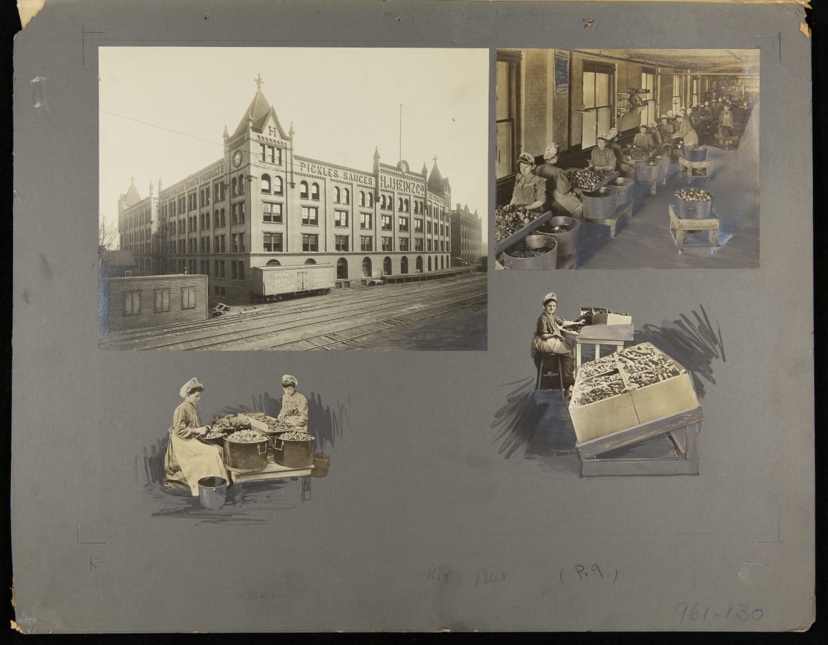 Advertising Layout, H. J. Heinz Company Factory Building and Workers ...