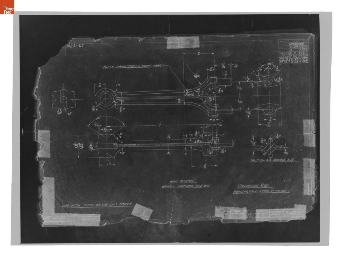 Drawing, "Connecting Rod, Forging," Ford Model T, February 28, 1927