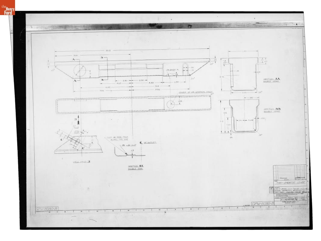 Drawing, "Tank - Radiator Lower," Ford GPW, October 3, 1944