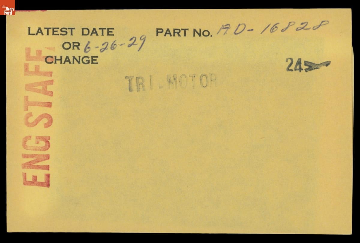 "Cabin Drawing Interior Dimensions," Ford Tri-Motor (4-AT), June 26, 1929