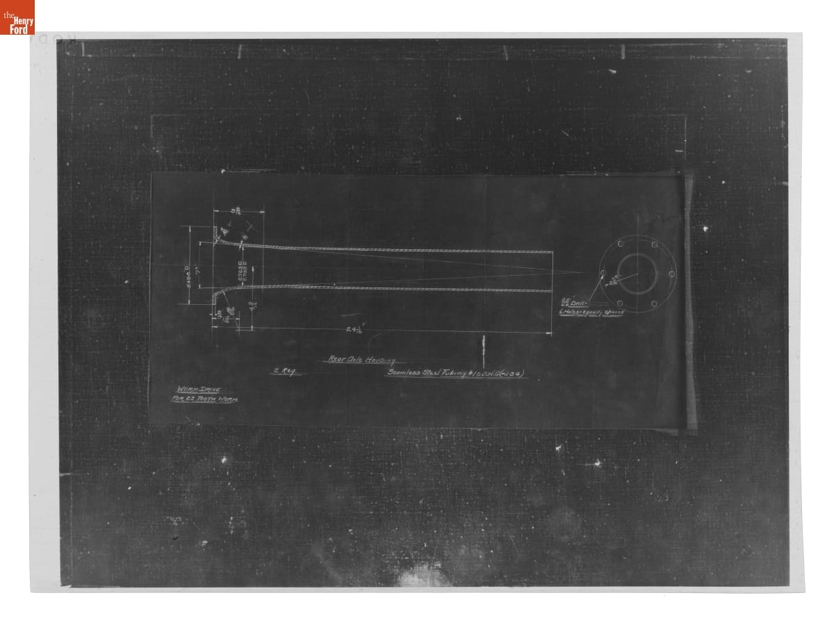 Drawing, "Rear Axle Housing," Ford Model T, 1915-1923 - The Henry Ford