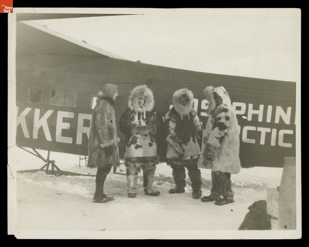Four Members of the Byrd Arctic Expedition Crew in Front of the Fokker ...