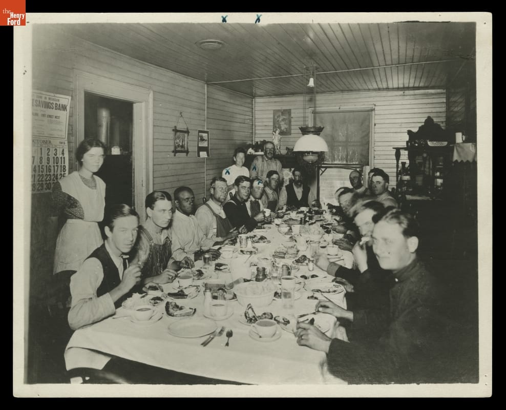 Threshing Crew at Noon Dinner on John Ford Farm, Dearborn, Michigan, 1913