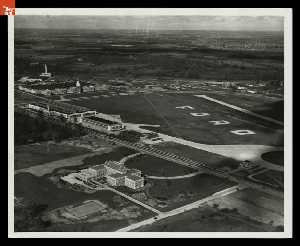 Aerial View of Ford Airport and Dearborn Inn, Dearborn, Michigan ...