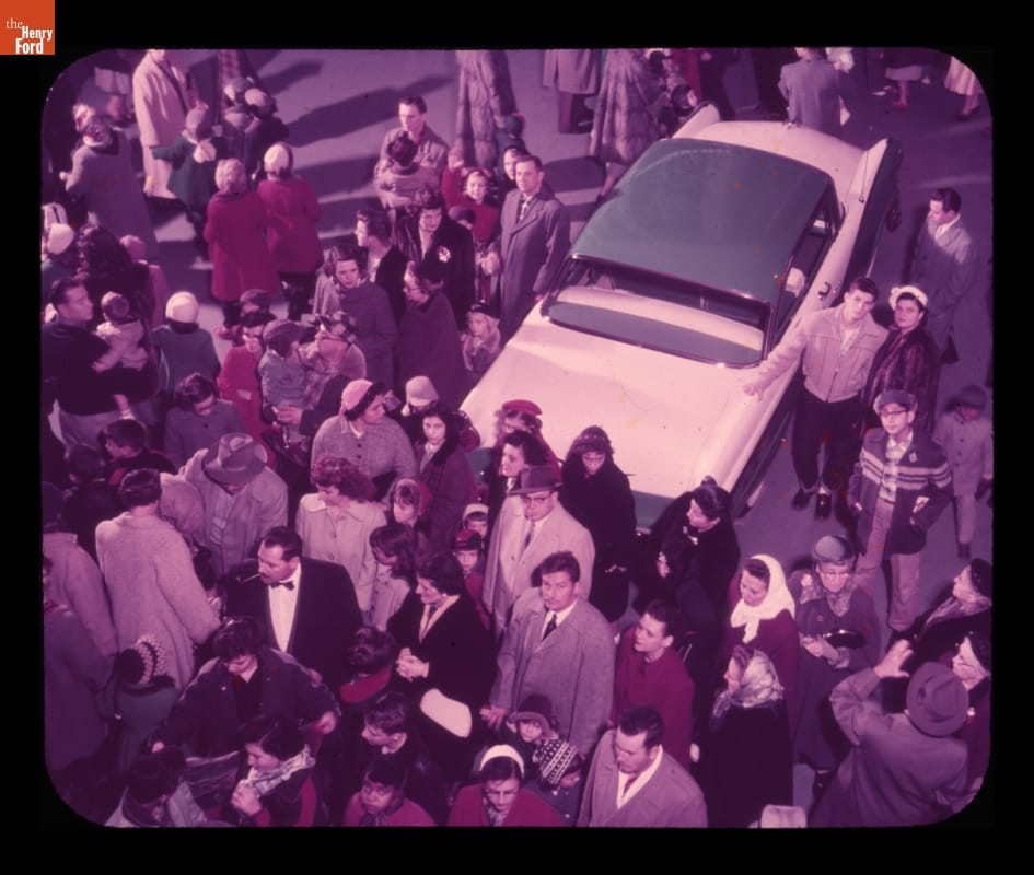 Crowd Inside the Ford Rotunda Building, Dearborn, Michigan, circa 1957