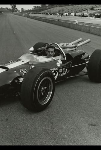 Lotus Racer with Ford Engine, Jim Clark at the Wheel, Indianapolis 500 ...