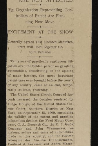 Selden Patent Lawsuit Collection