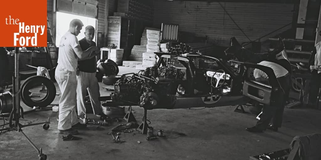 Preparing Ferrari 250 LM for the 12 Hours of Sebring Race, March 1964 ...