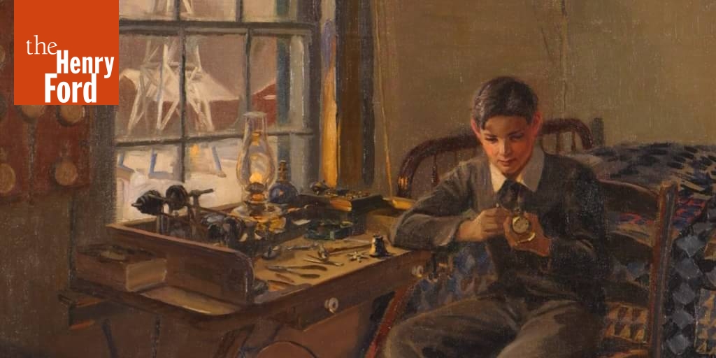 Young Henry Ford, circa 1876, Repairing Watches, by Irving R. Bacon ...