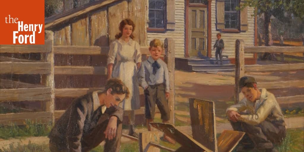 Young Henry Ford, circa 1876, with Waterwheel, by Irving R. Bacon, 1935 ...