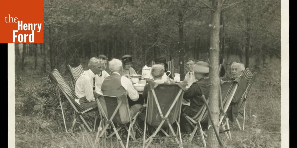 "Vagabonds" Dining Outdoors on a Camping Trip, 1923 - The Henry Ford