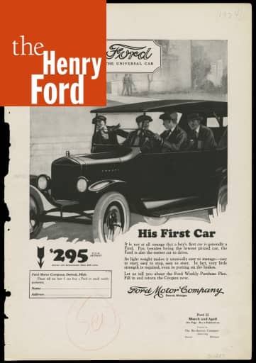 Advertisement Proof, "His First Car," Ford Motor Company, 1924 - The ...