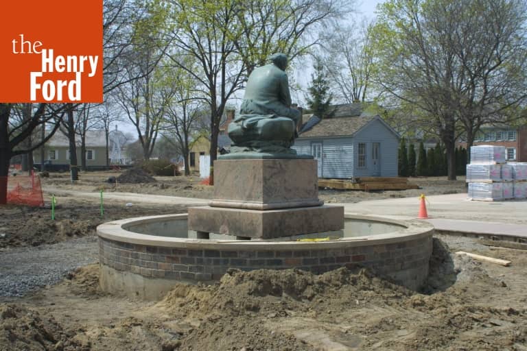 Thomas Edison Statue after Relocation during the Greenfield Village ...