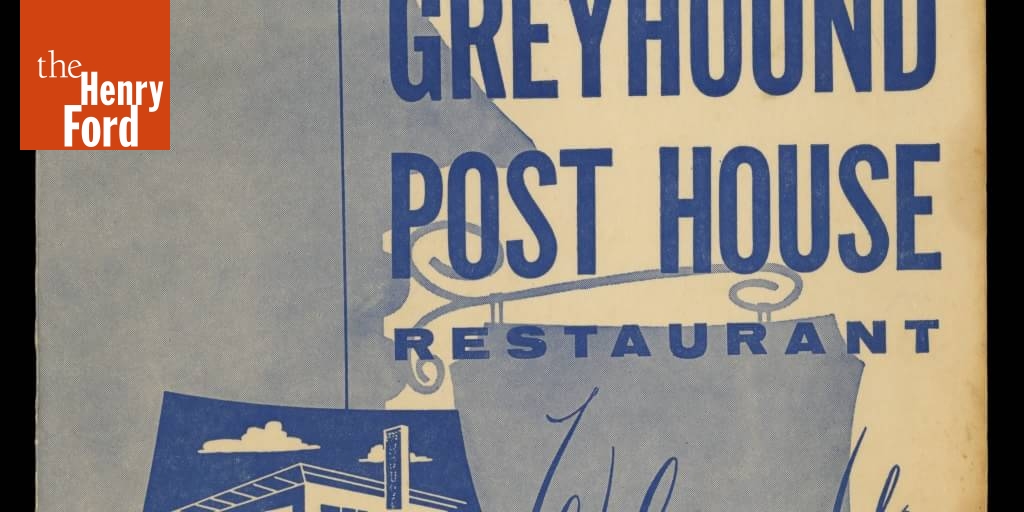 Menu, "Greyhound Post House Restaurant Welcomes You," Omaha, Nebraska ...