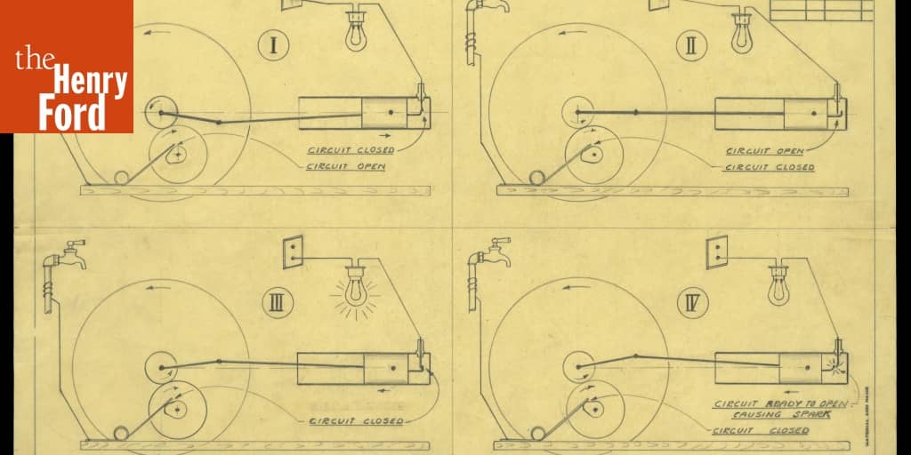 Drawing of the 1893 Kitchen Sink Engine, "Ignition System of First Ford ...