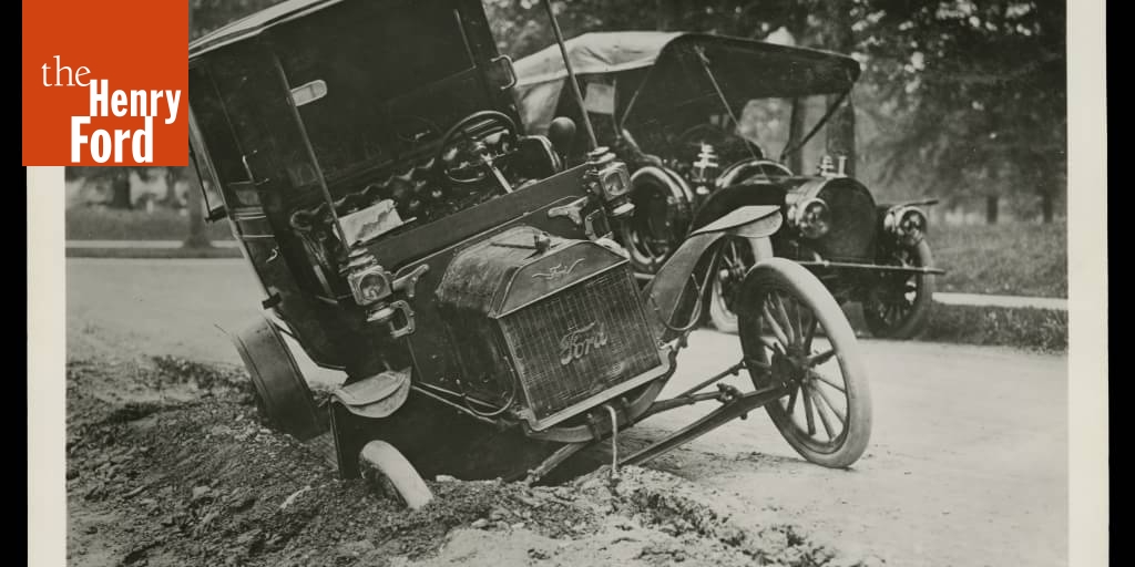 Ford Model T Town Car Stuck in Mud, circa 1911 - The Henry Ford