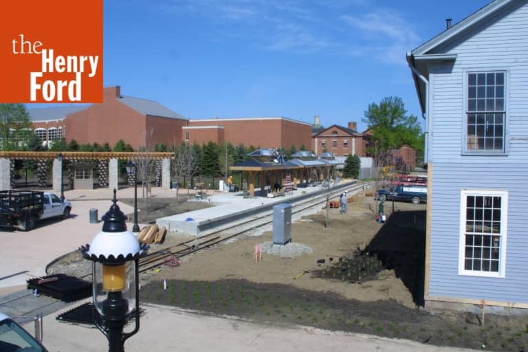Village Entrance Gates and Firestone Station during the Greenfield ...