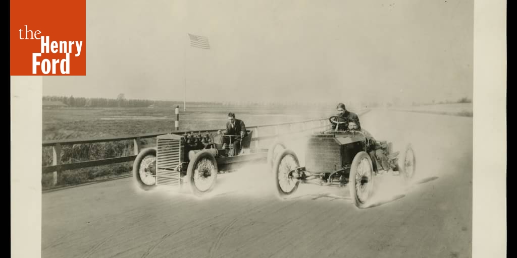 Henry Ford Driving the 999 Race Car Against Harkness at Grosse Pointe ...