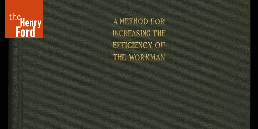 Book, "Motion Study: A Method for Increasing the Efficiency of the ...