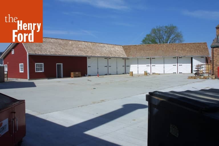 Carriage Barn during the Greenfield Village Restoration Project, May ...