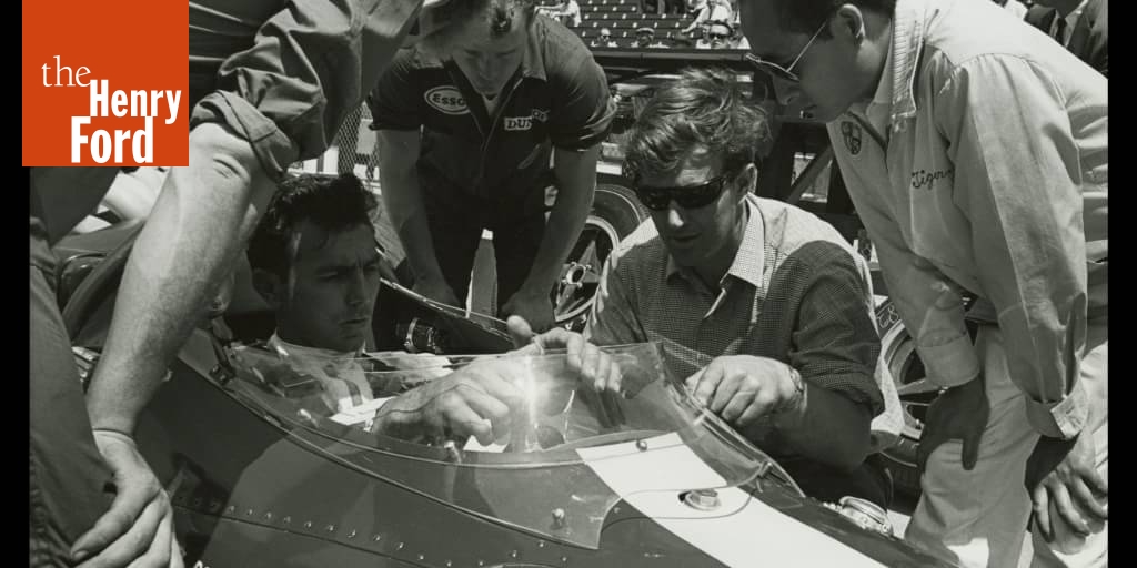 Bobby Johns in Lotus Ford Racer #83 with Pit Crew at the Indianapolis ...