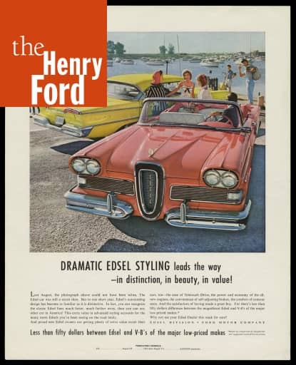 1958 Ford Edsel Advertisement, "Dramatic Edsel Styling Leads the Way in ...
