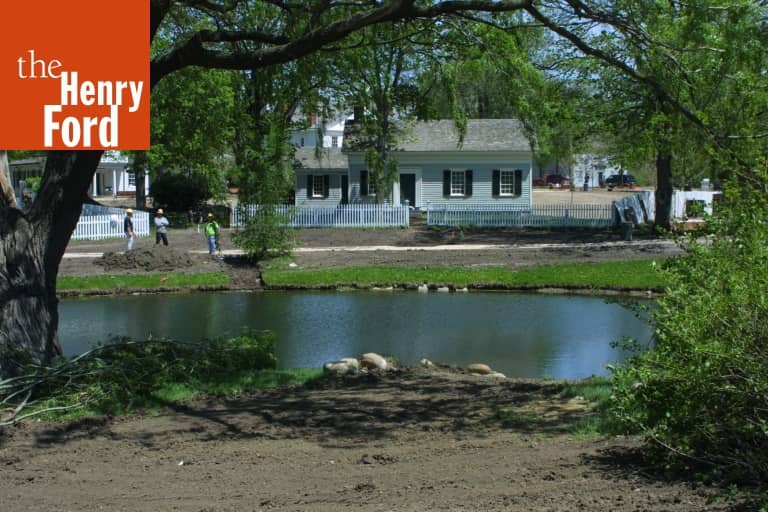 Edison Homestead during the Greenfield Village Restoration Project, May ...