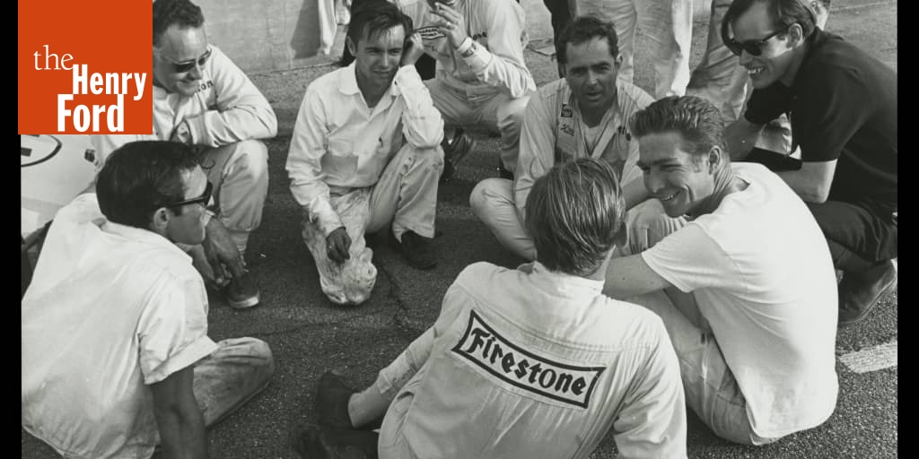 Drivers Jim Hall and Phil Hill with Others during 24 Hours of Daytona ...
