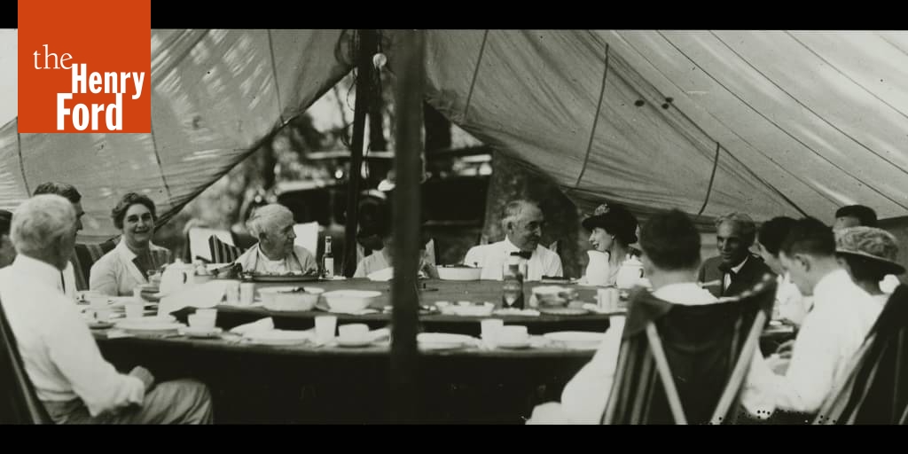 President Harding Dining with the "Vagabonds" during a Camping Trip ...