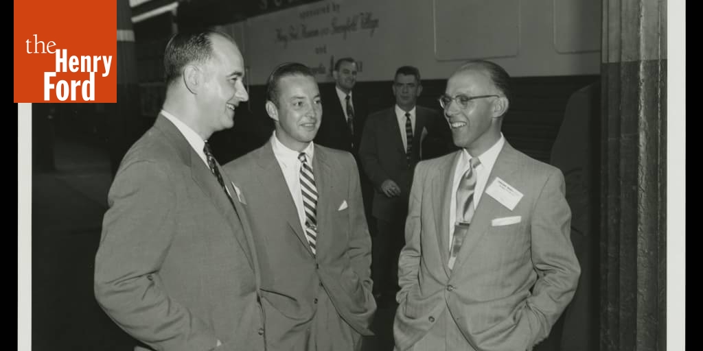 Donald A. Shelly, William Clay Ford, and Frank Caddy at Press Preview ...