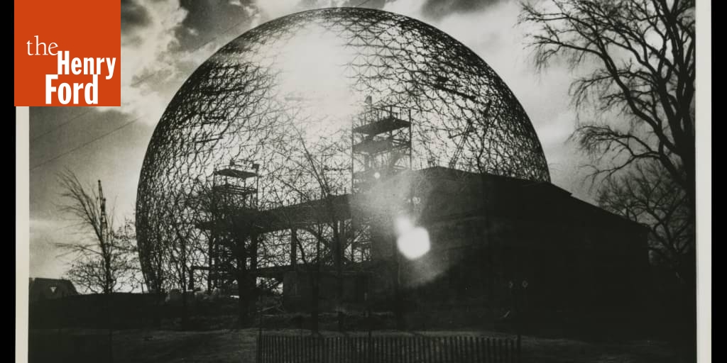 Buckminster Fuller's Geodesic Dome Being Constructed for the United ...