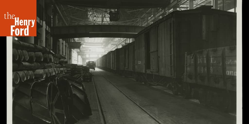 Railroad Cars and Fordson Tractor Parts at Rouge Plant, 1921 - The ...
