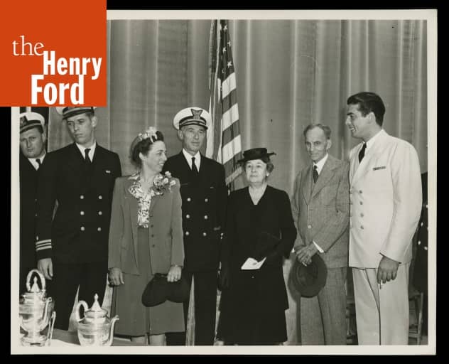 Henry Ford with Others at the Dedication Ceremony for USS Dearborn ...