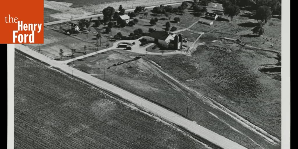 Aerial View of Firestone Farm at Its Original Site, Columbiana County ...