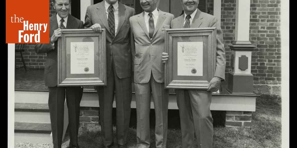 Raymond Firestone, Gerald Ford, William Clay Ford, and Leonard ...