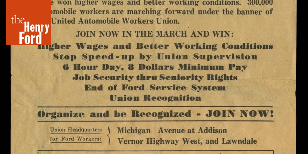 Union Recruiting Poster, "Unionism not Fordism, Now is the Time to ...