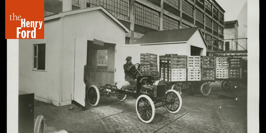 Test Driving a Ford Model T Chassis at the Highland Park Plant, circa ...