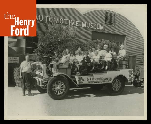 Henry Austin Clark, Jr. with Visitors in 1921 Autocar Rubberneck Bus at ...