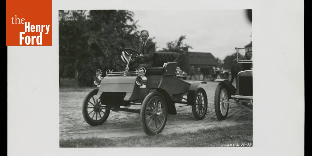Henry Ford Driving a 1903 Model A at Greenfield Village, 1933 - The ...