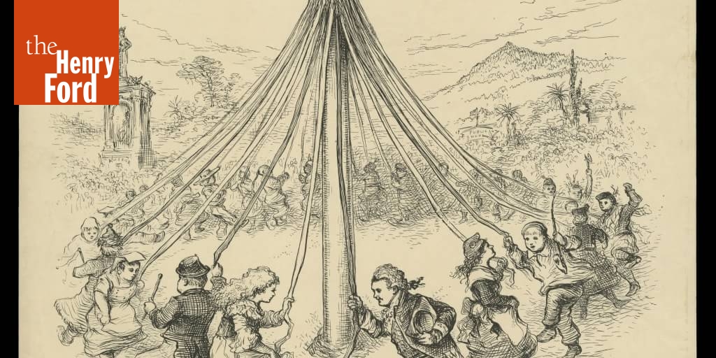 Etching Proof from a Thomas Nast Drawing, "Our Liberty Pole May-Day ...