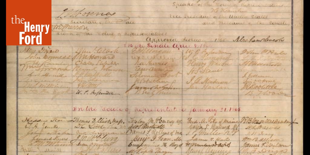 Joint Resolution of the United States Congress, Proposing the 13th ...