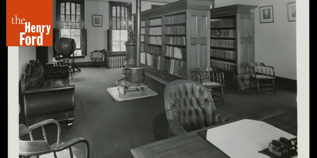 Interior of Menlo Park Library, Greenfield Village, circa 1970 - The ...